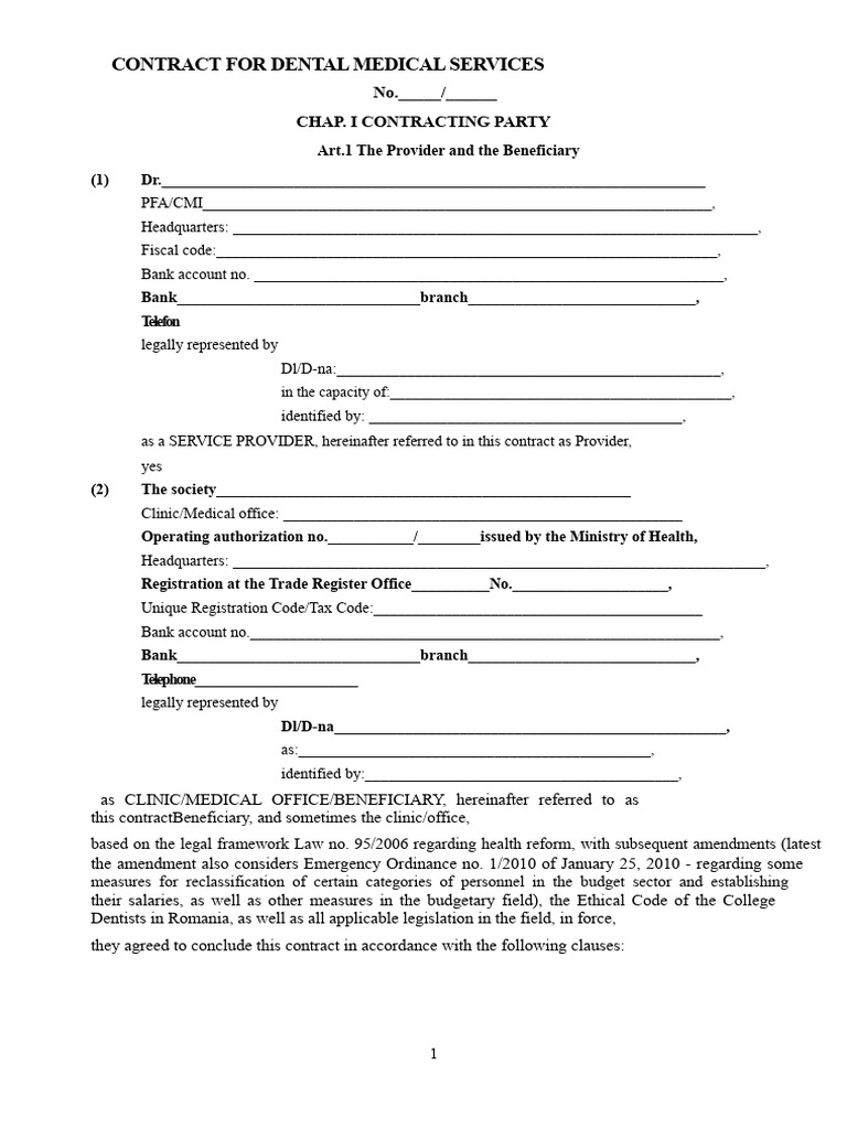 Dental Services Contract Agreement | PDF | Dentist