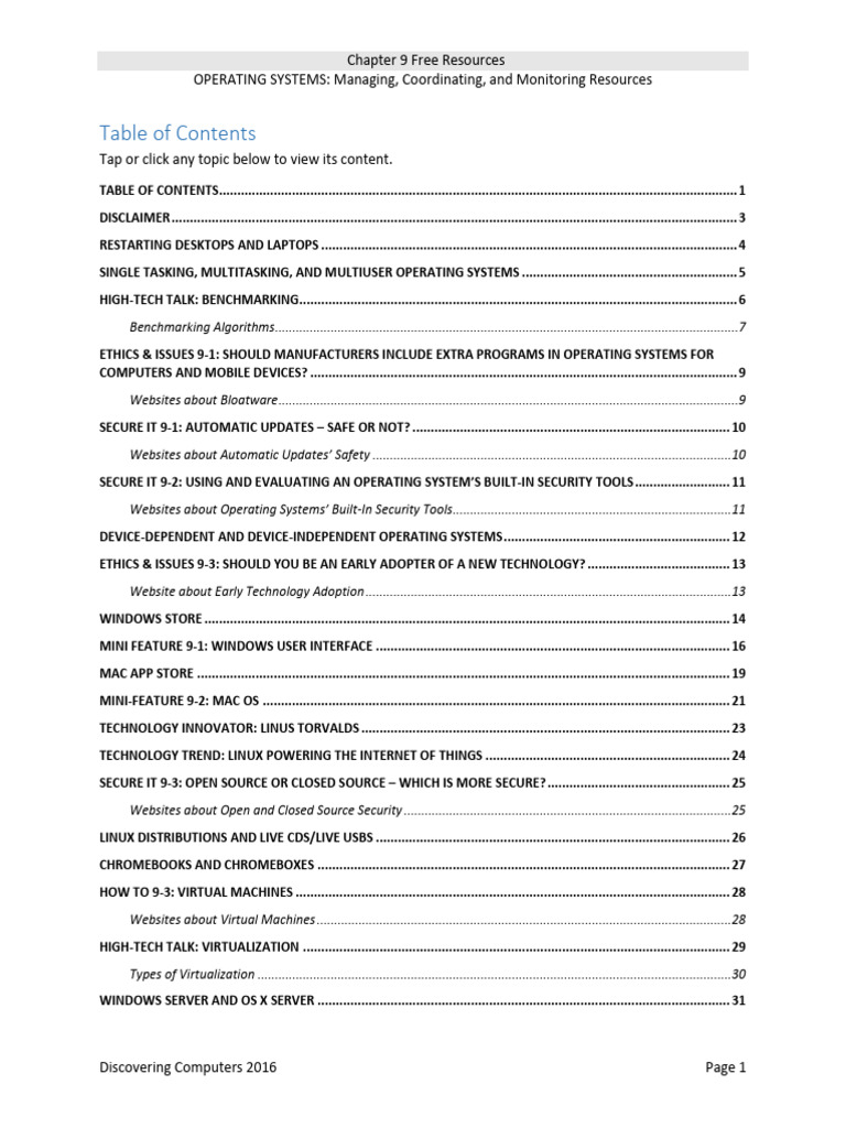 Chapter 9 - Operating Systems | PDF | Microsoft Windows | Windows Xp