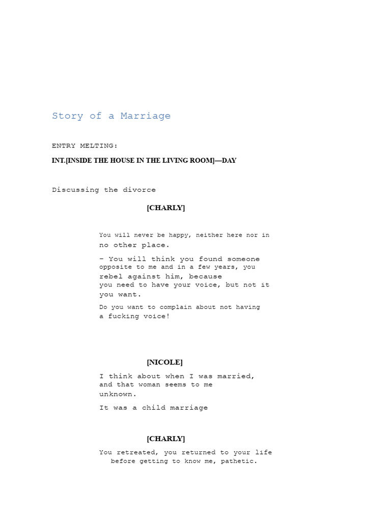 Marriage Story: Divorce Dialogue | PDF