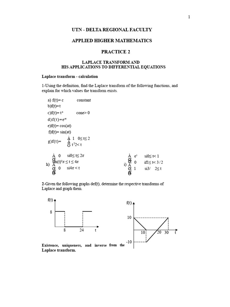 PRACTICE II Laplace Transform | PDF | Laplace Transform | Mathematics