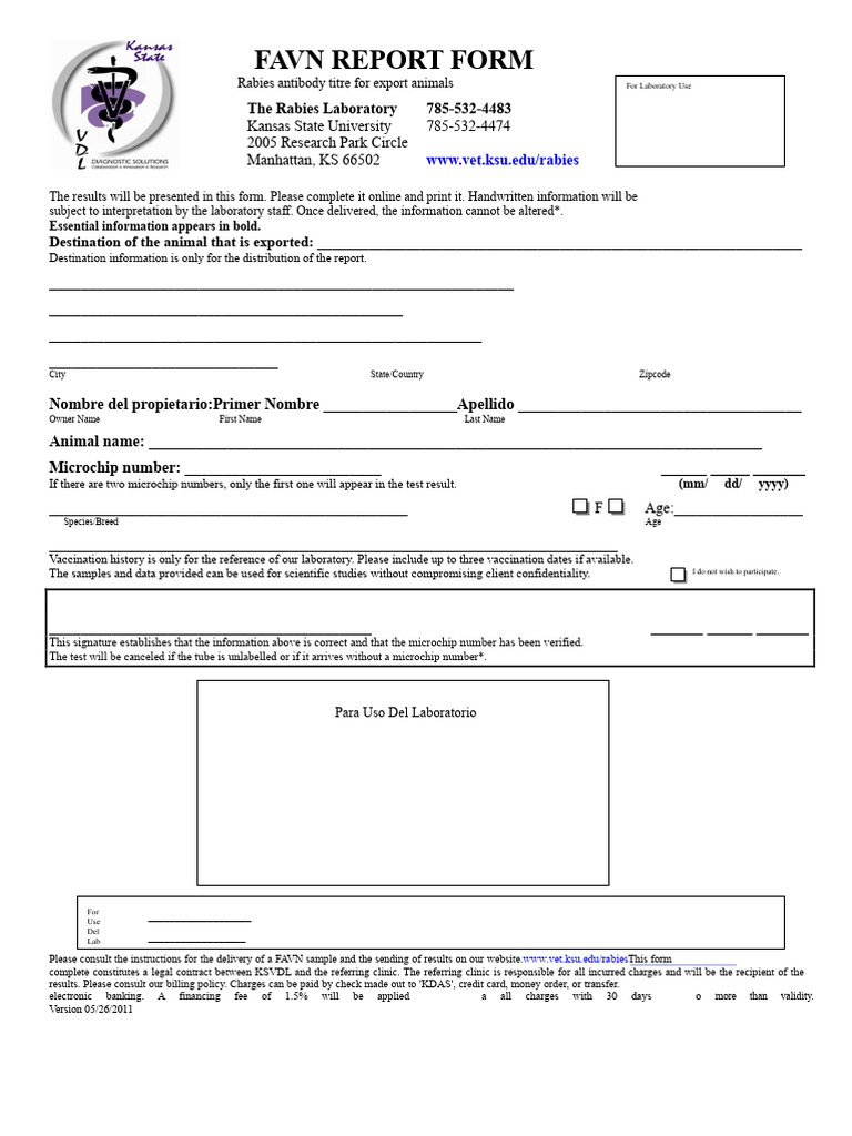 FAVN Report Form With Checklist | PDF