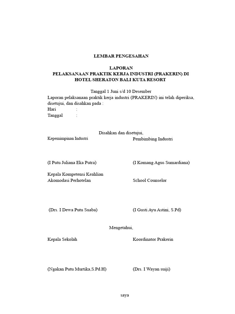 Lembar Pengesahan-Dftr Lampiran | PDF