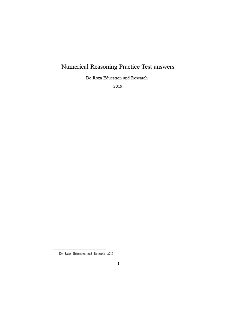 Selective School Numerical Reasoning Sample Test 1 - Answers - Year 9 ...