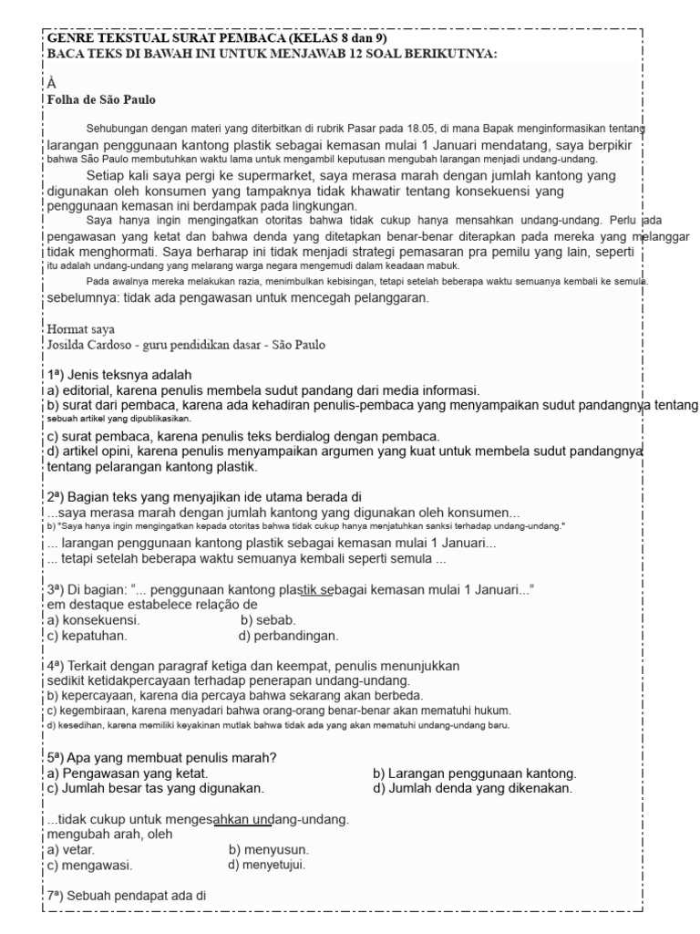 Jenis Teks Surat Pembaca | PDF