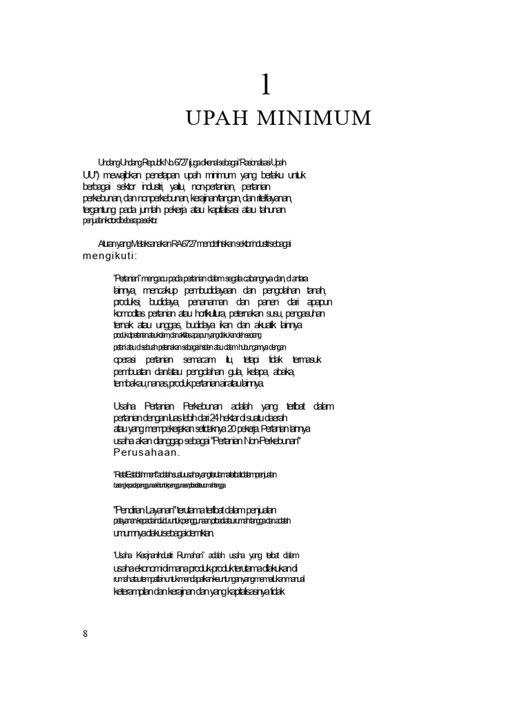 Upah Minimum Berdasarkan Sektor Industri | PDF