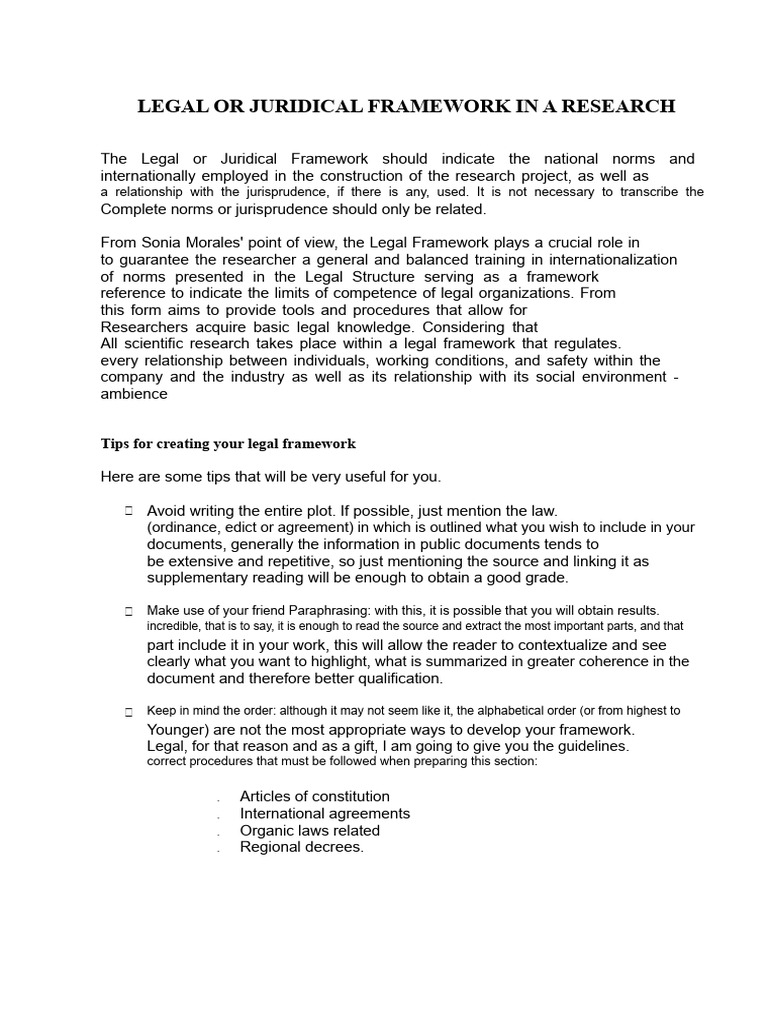 Creating a Legal Framework for Research | PDF | Jurisprudence