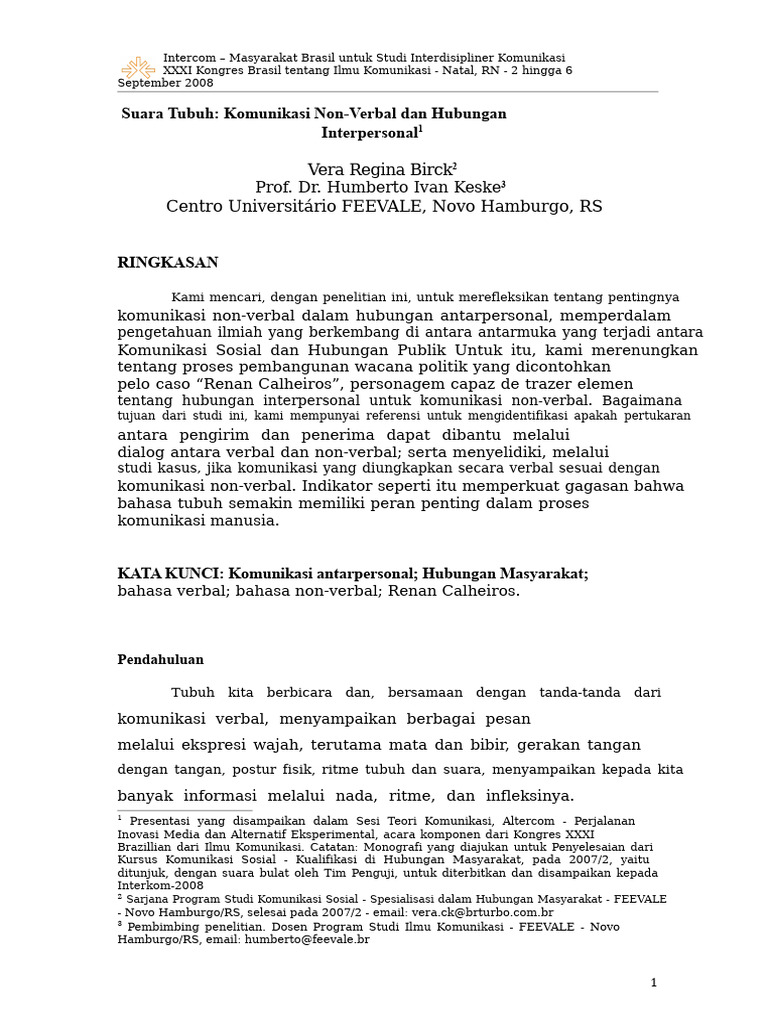 Komunikasi Non-Verbal PDF | PDF