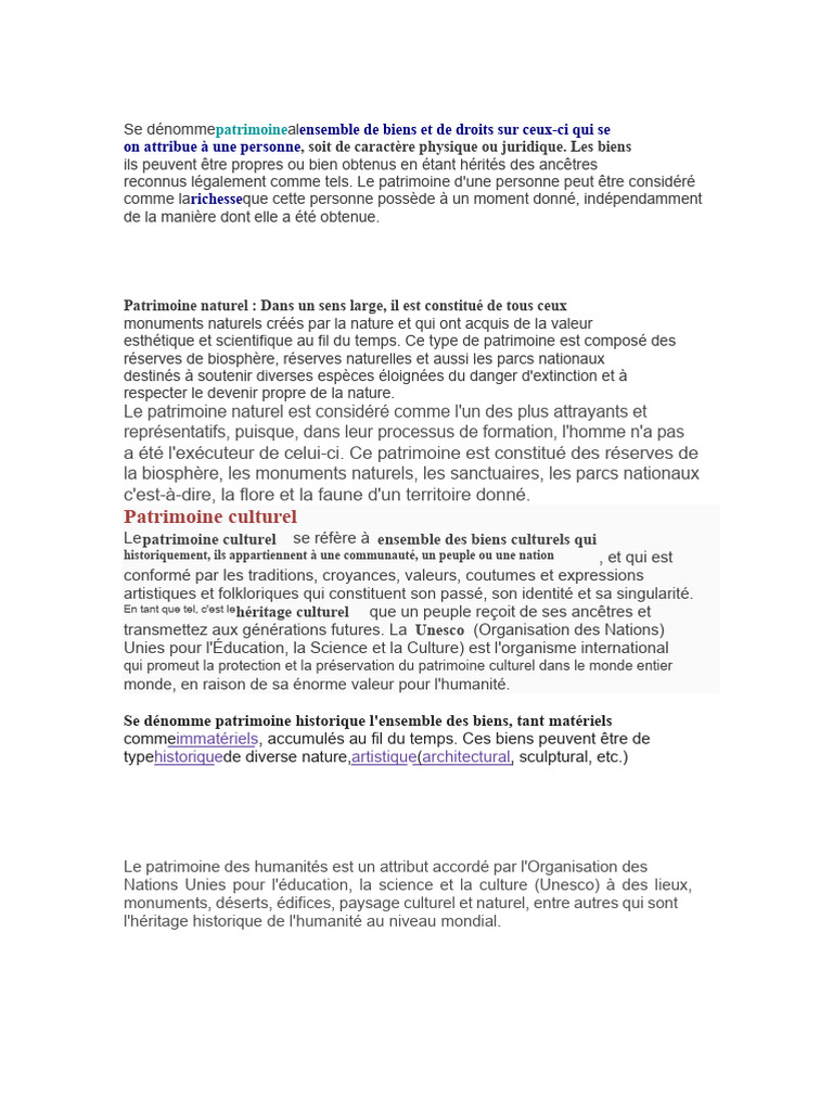 Types de Patrimoine | PDF | Héritage culturel | Site du patrimoine mondial