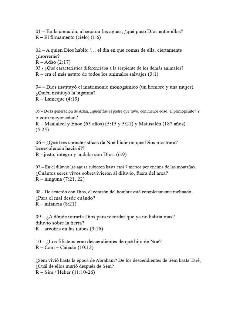 Preguntas y Respuestas sobre Génesis | PDF | Abrahán | Jacob