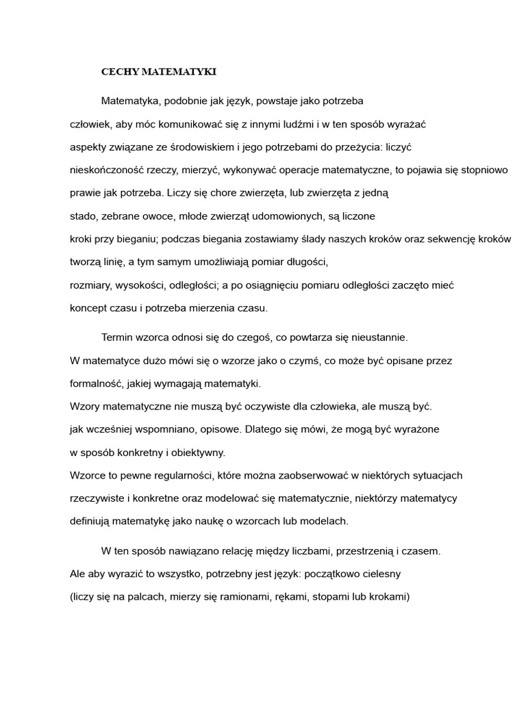 Cechy Matematyki | PDF