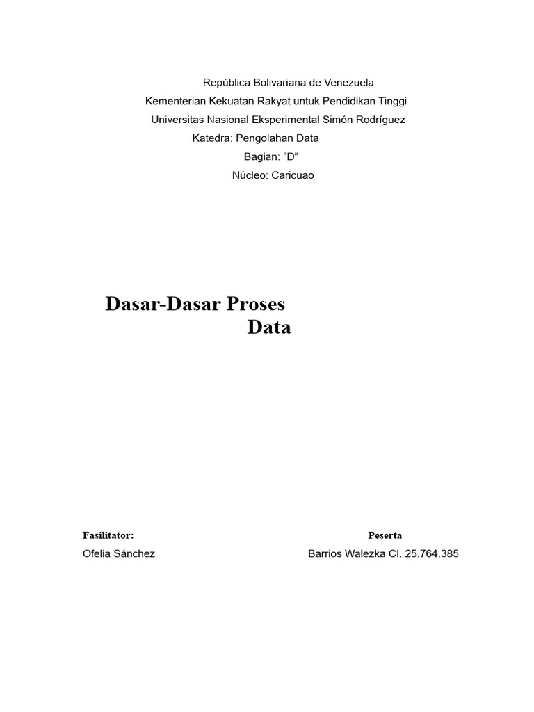 Unit I PEMROSESAN DATA | PDF