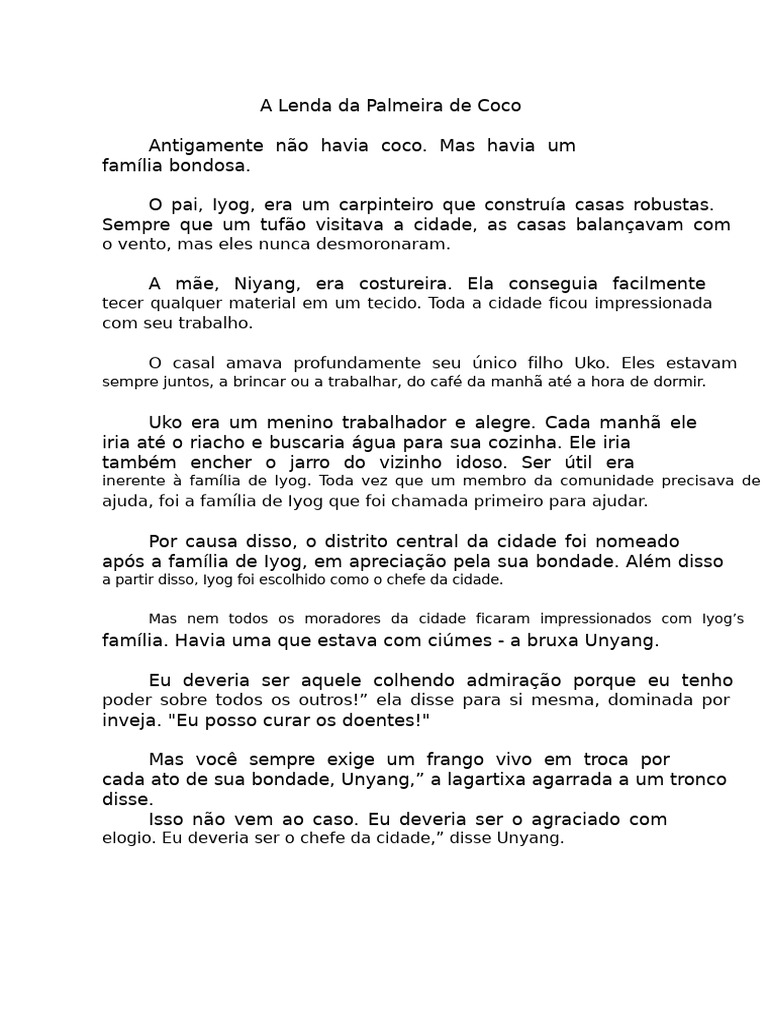 A Lenda da Família Iyog e o Coco | PDF