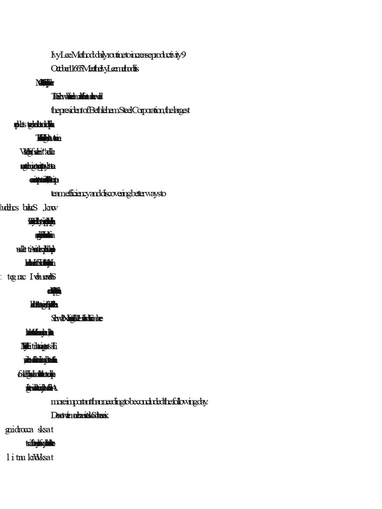 Ivy Lee Method for Daily Productivity | PDF