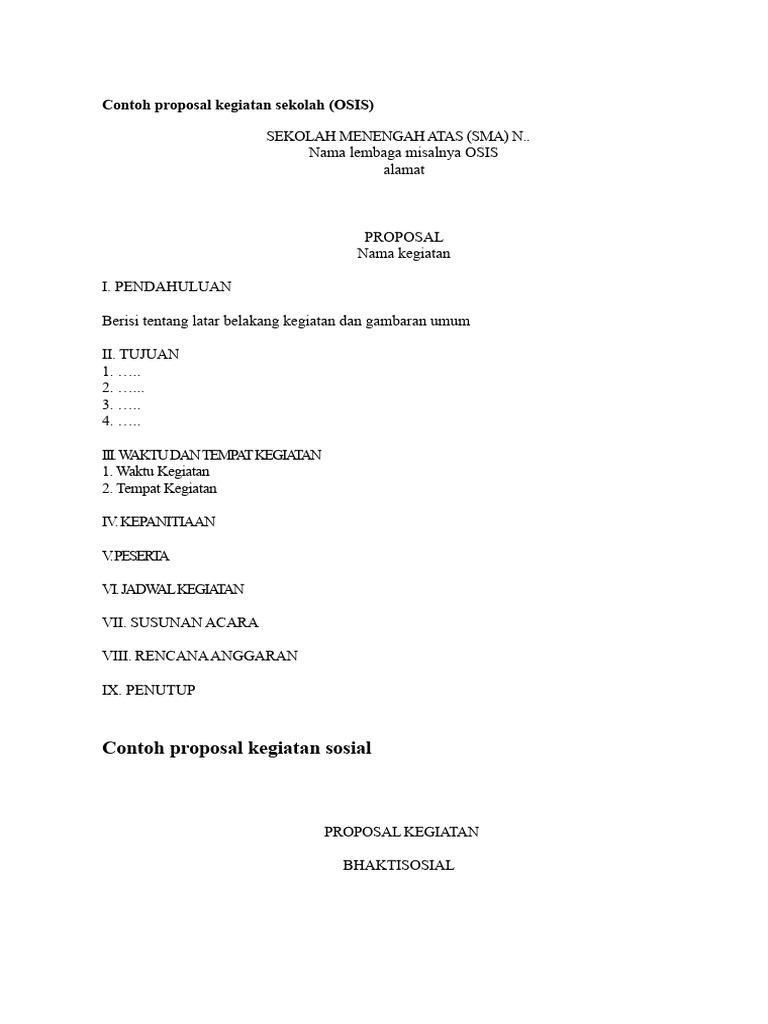 Contoh Proposal Kegiatan Sekolah | PDF