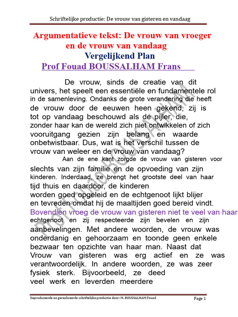 De Vrouw Tussen Het Verleden en de Toekomst | PDF