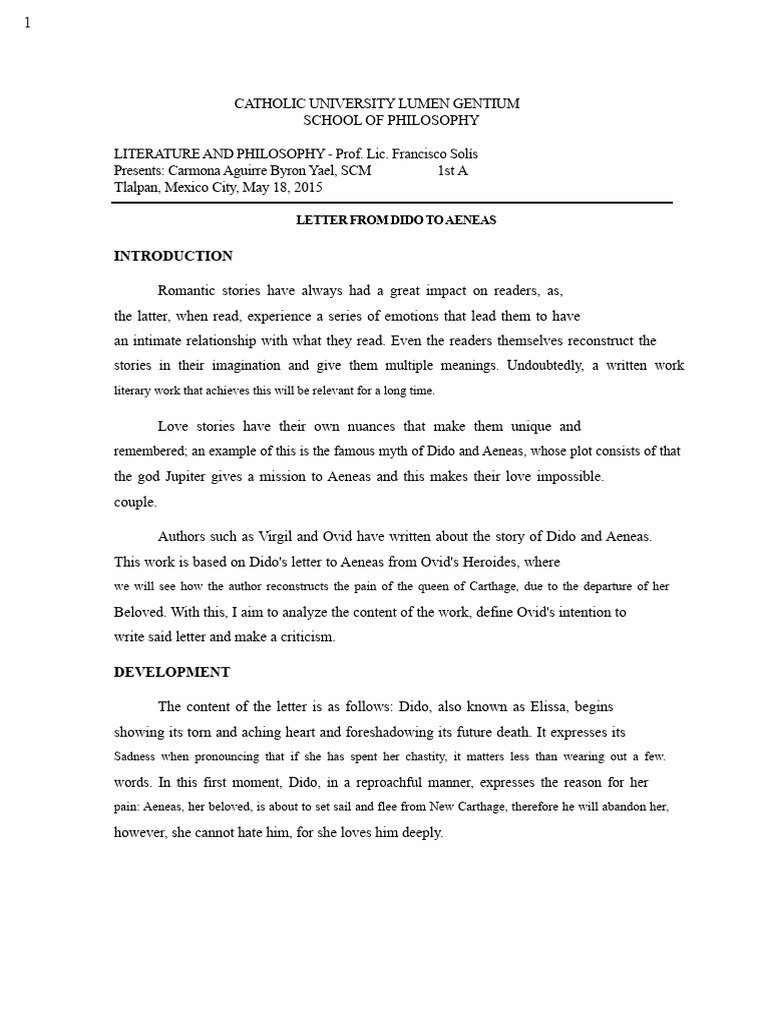 Dido's Comment to Aeneas | PDF | Aeneas | Aeneid