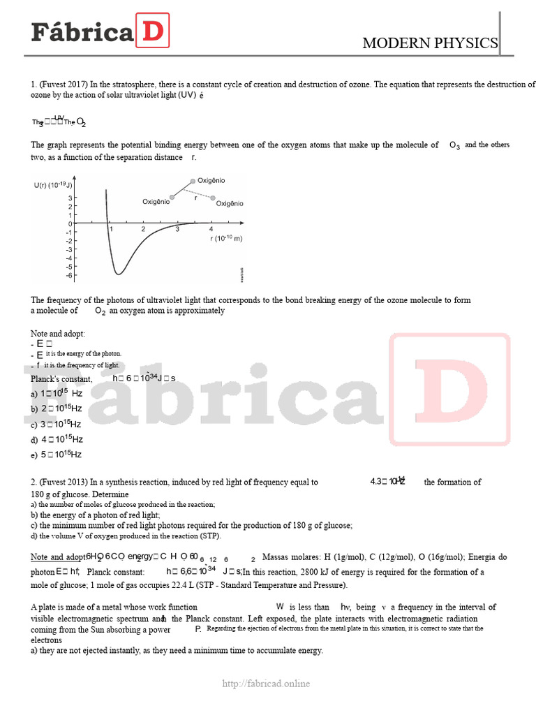 Modern Physics Solved Exercises Fábricad | PDF | Electron | Electronvolt