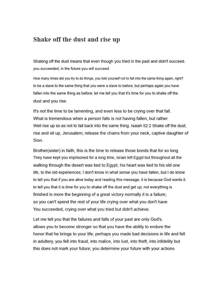 Shake Off the Dust and Rise Up | PDF