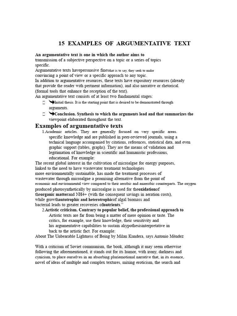 15 Examples of Argumentative Text | PDF | Essays