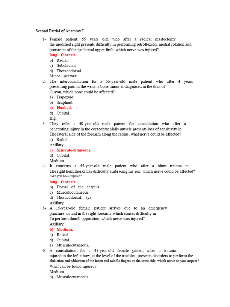 Second Partial of Anatomy I | PDF | Anatomical Terms Of Motion | Arm