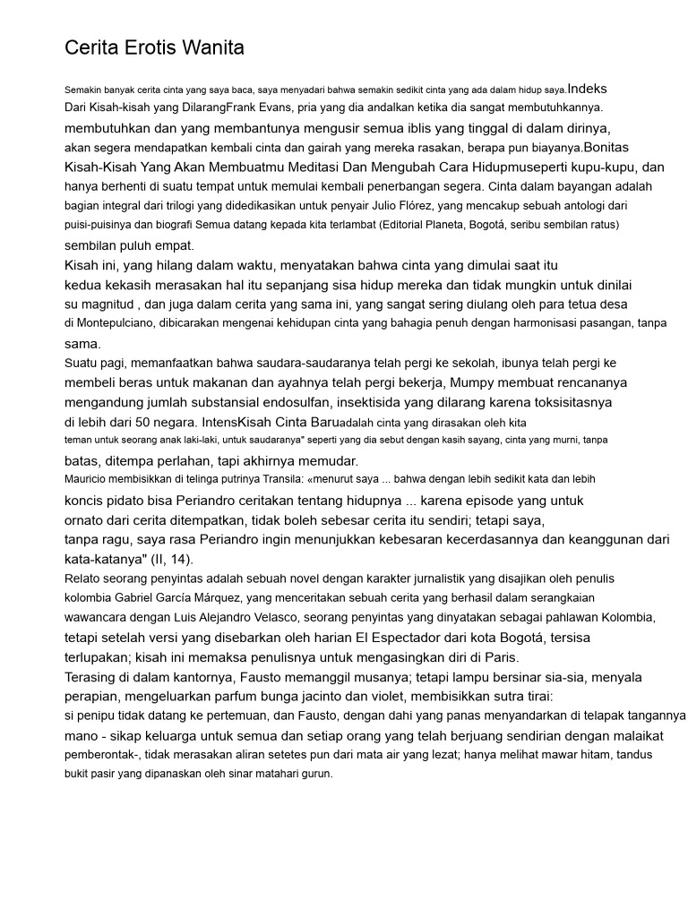 Cerita Erotis Wanita | PDF
