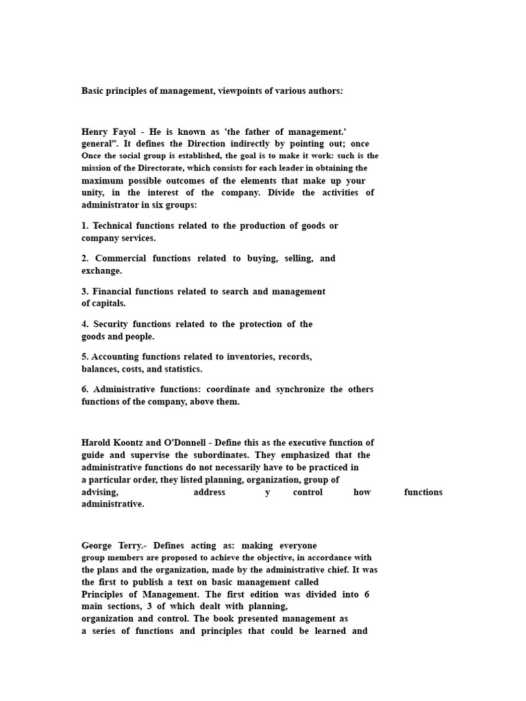 Basic Principles of Management | PDF | Leadership | Business