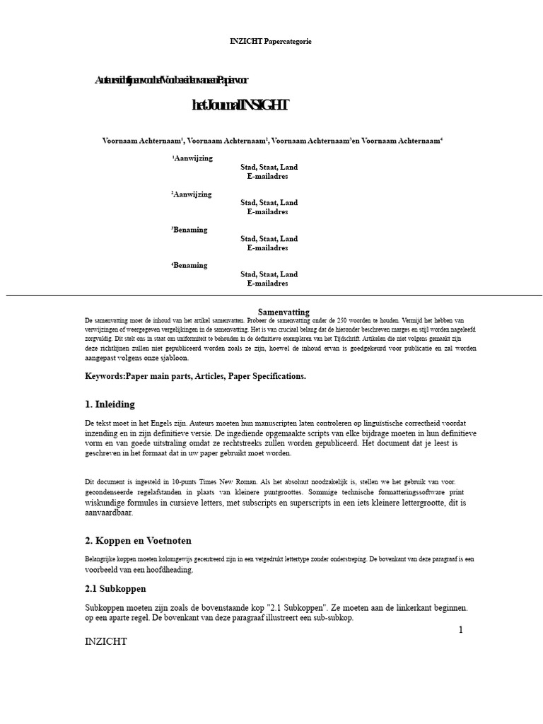 INZICHT Papierformaat | PDF