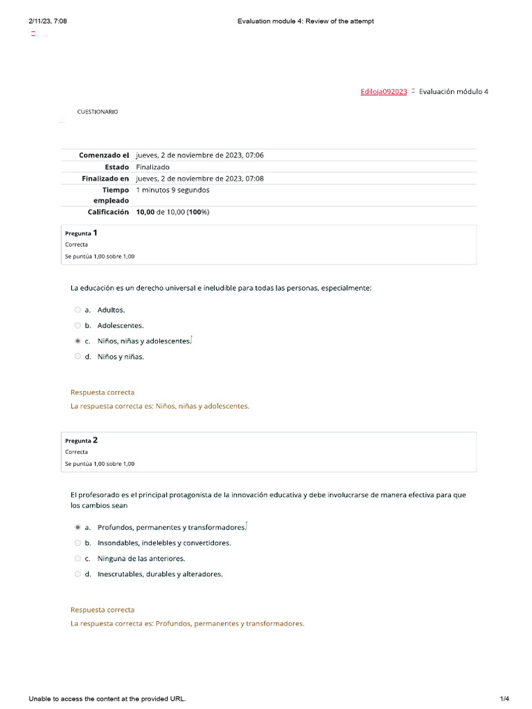 Assessment Module 4 - Review of The Attempt | PDF
