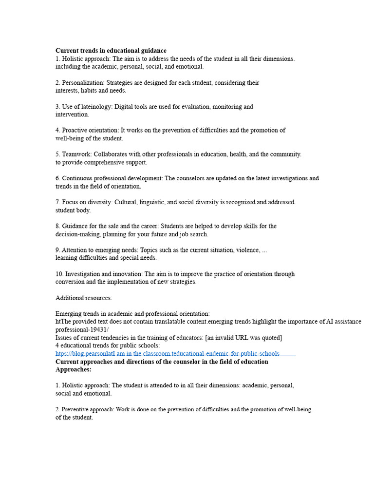 Current trends in educational guidance | PDF | Educational Technology | School Counselor