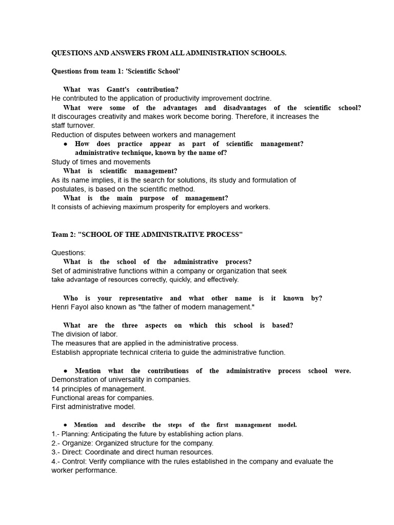 Questions and Answers From All Business Schools | PDF | Business