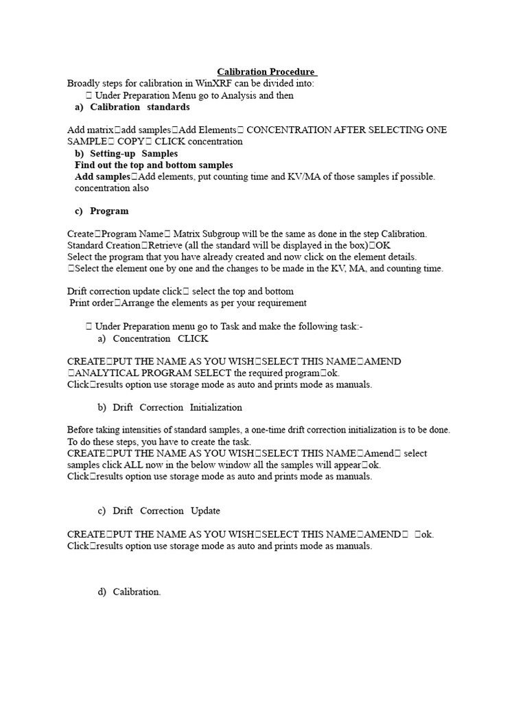 Calibration Procedure With XRF | PDF | Calibration | Cement