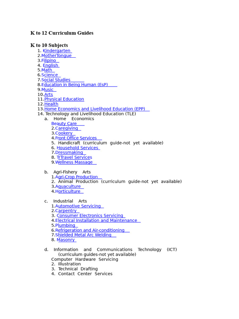K-12 Curriculum Guides Overview | PDF | Social Sciences | Science