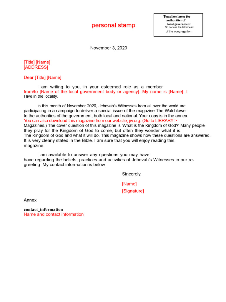 Model Letter Local Government Authority | PDF