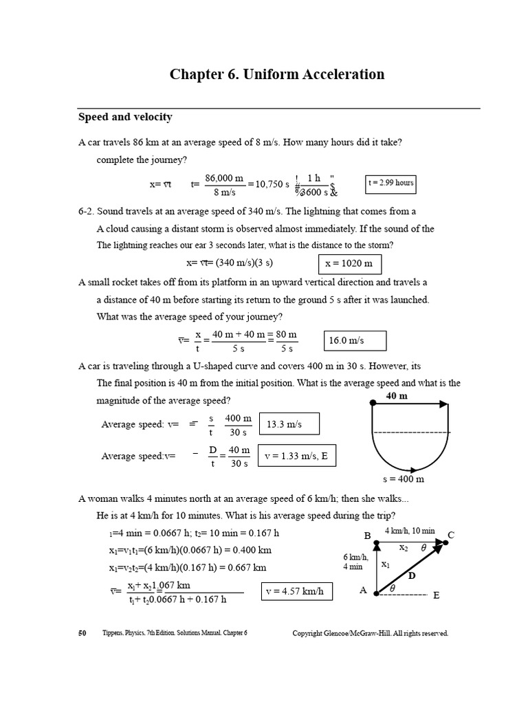 Tippens Physics 7th Edition Solutions 06 | PDF | Speed | Mechanics