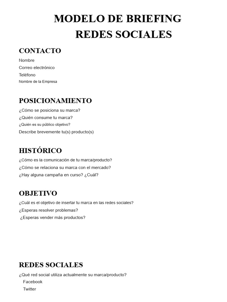 Modelo de Briefing | PDF