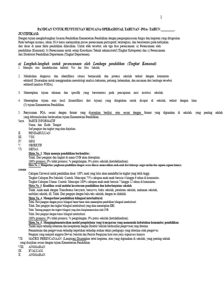 Panduan Poa Mineduc | PDF