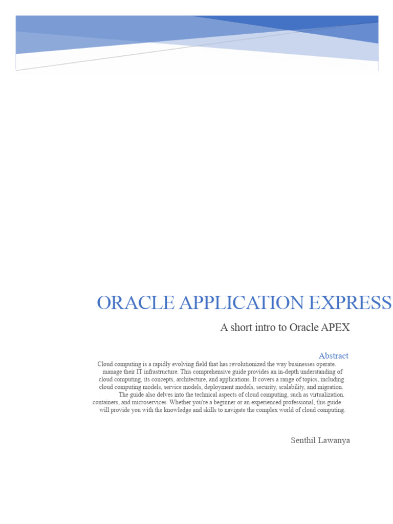 Oracle Application Express | PDF | World Wide Web | Internet & Web