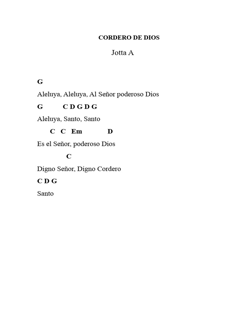 Agnus Dei Jotta La Cifra | PDF