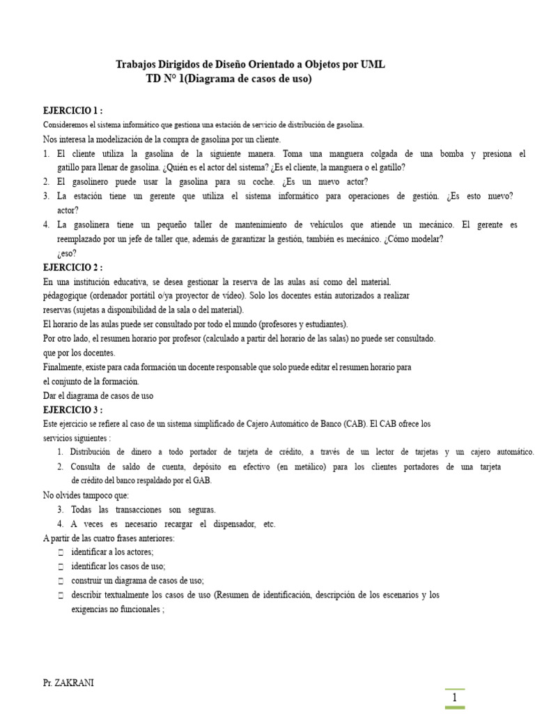TD #1 Diagrama UML de Casos de Uso | PDF | Tarjeta de crédito | Caso de uso