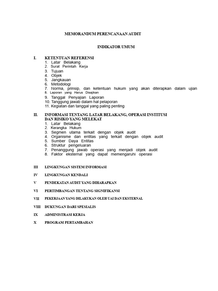 Memorandum Perencanaan Audit Forensik | PDF