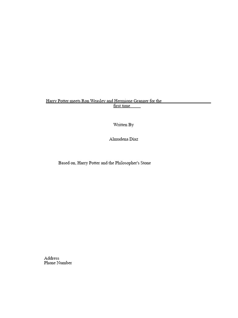 Harry Potter and The Philosopher's Stone Script | PDF | J. K. Rowling ...