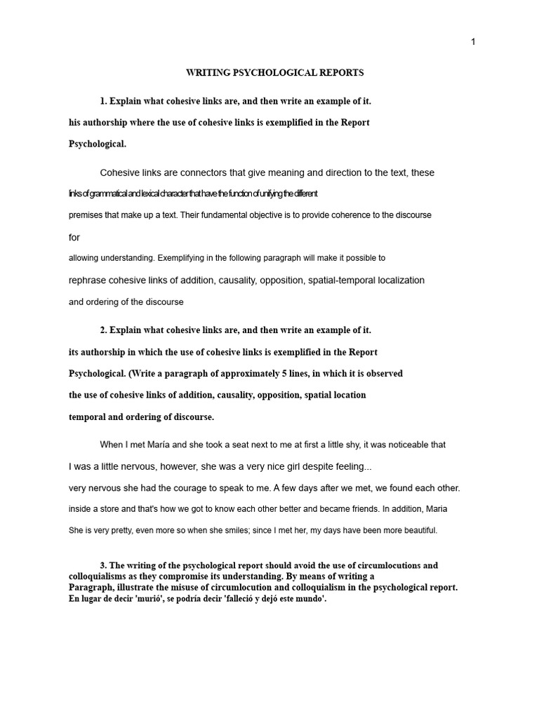 Writing Psychological Reports | PDF | Human Communication | Mental Processes