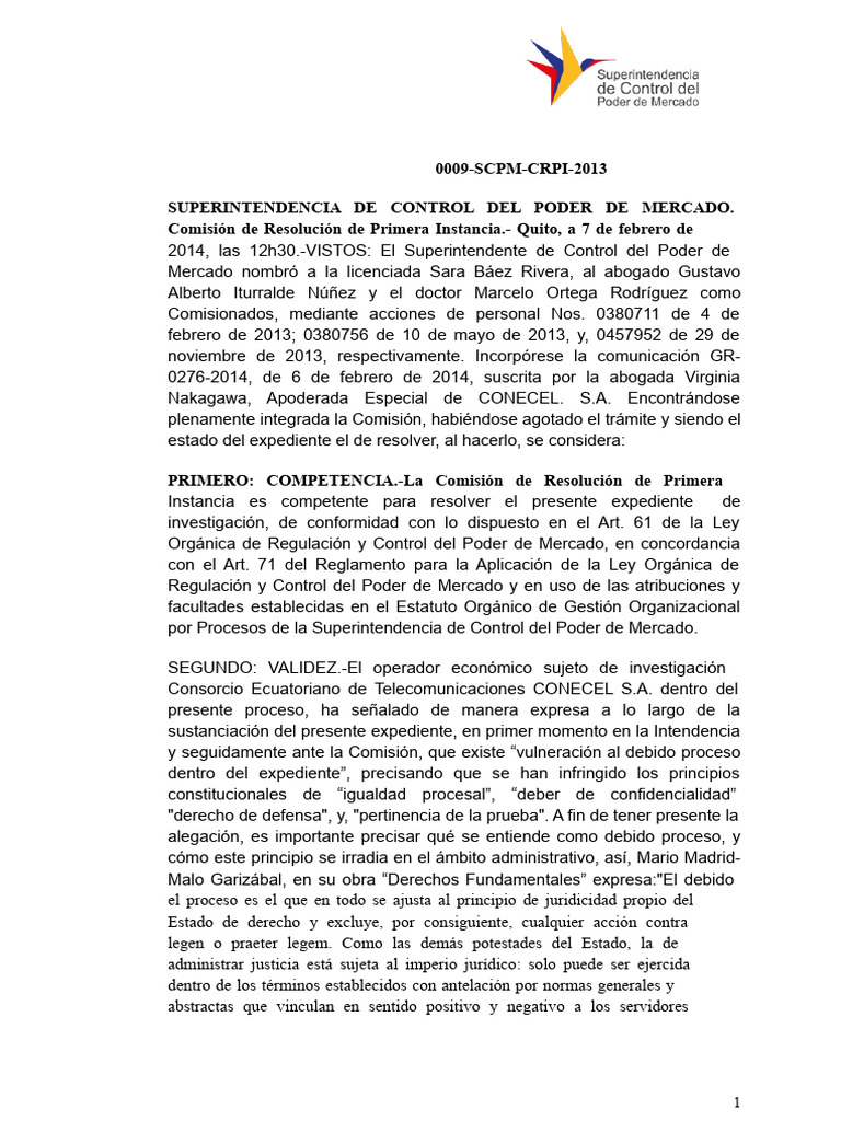Ecuador: Caso Conecel Abuso de Posición Dominante y Práctica ...