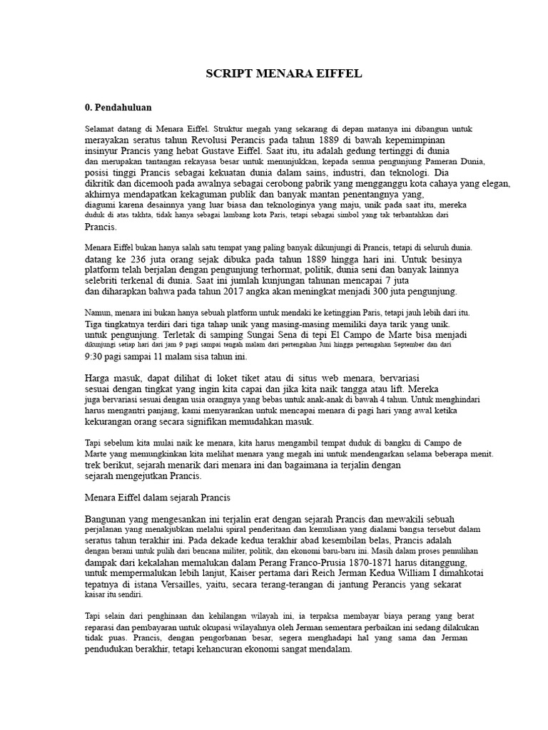 SKRIP MENARA EIFFEL | PDF