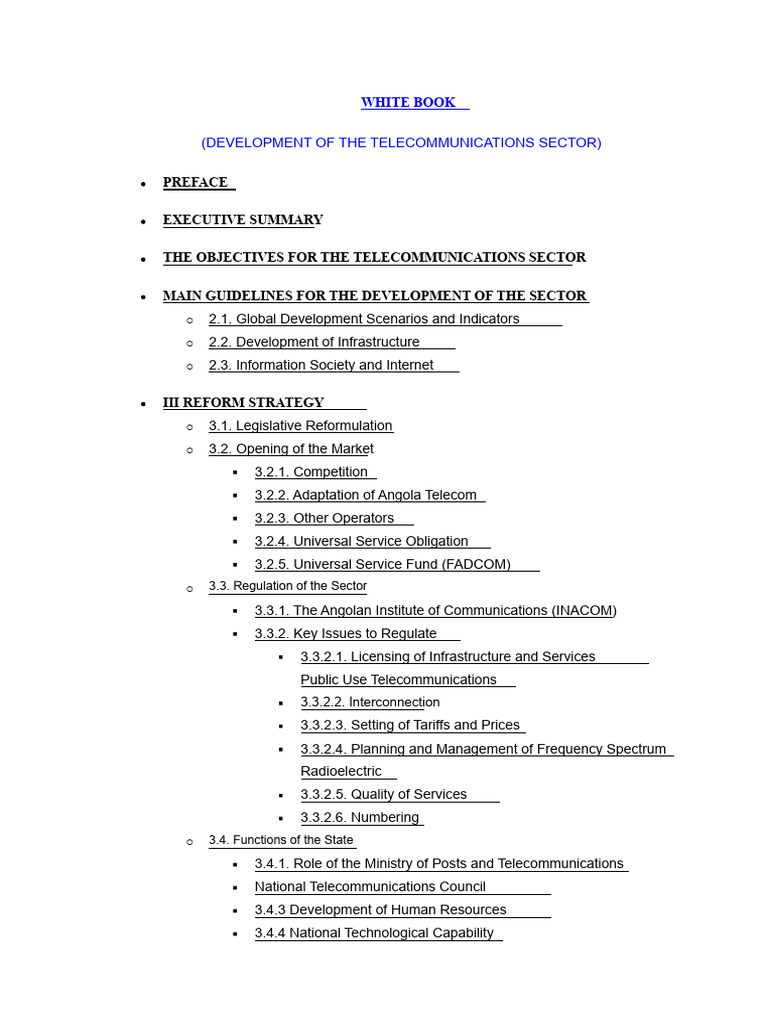 Development of The Telecommunications Sector | PDF | Angola ...