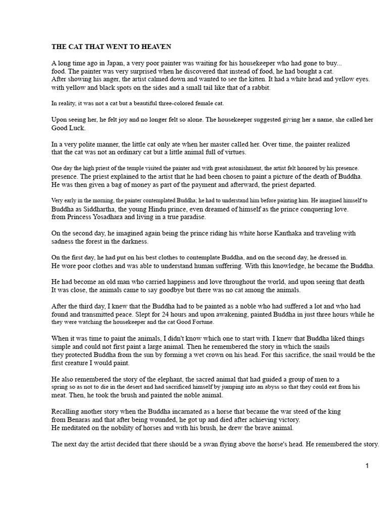 The Cat Who Went To Heaven | PDF