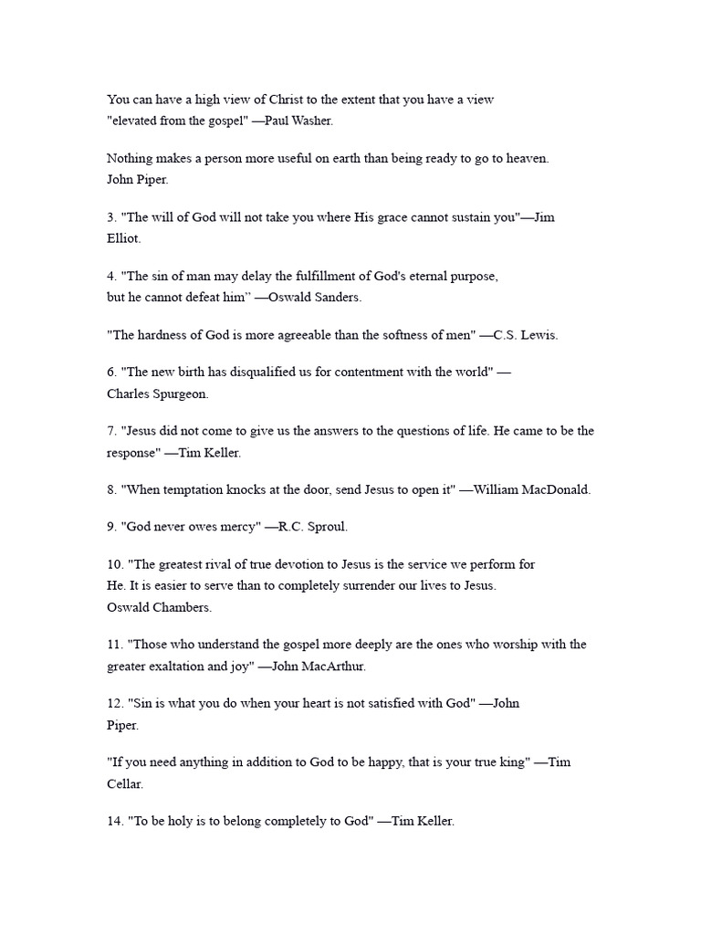 100 Thoughts From Christian Authors | PDF | Jesus | God