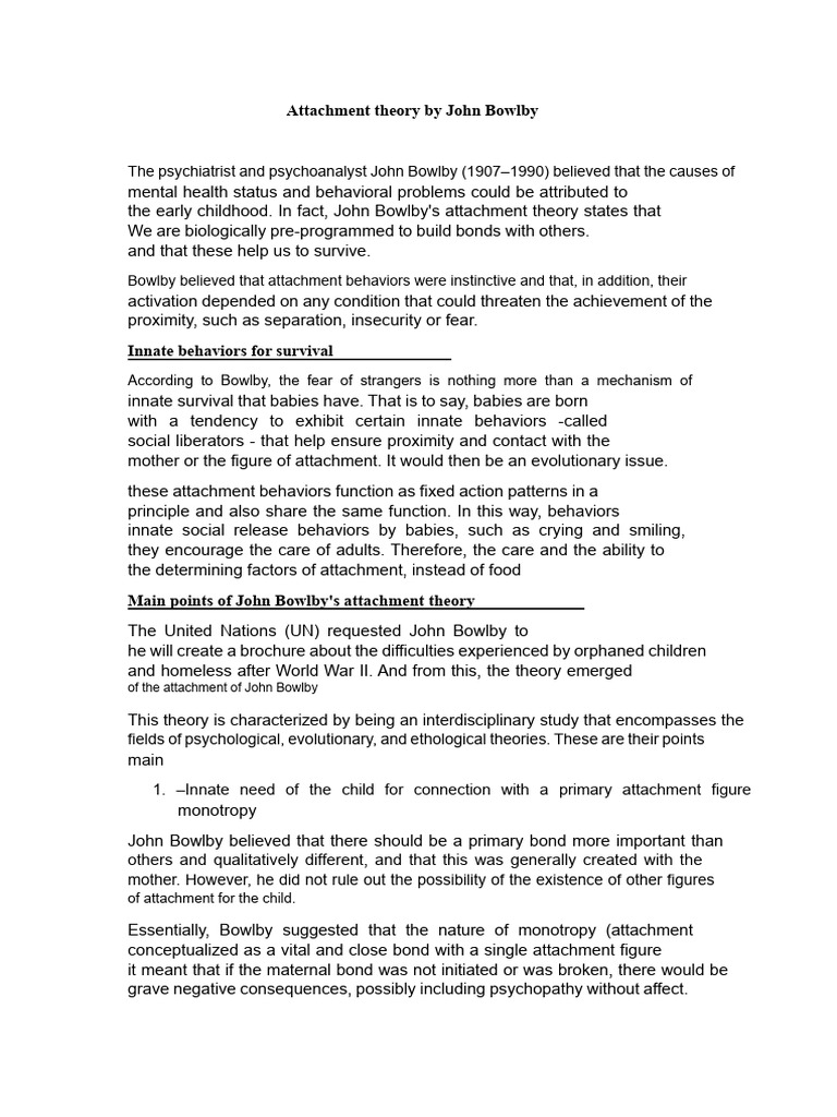 Attachment Theory and Learning Theory | PDF | Attachment Theory | Imitation