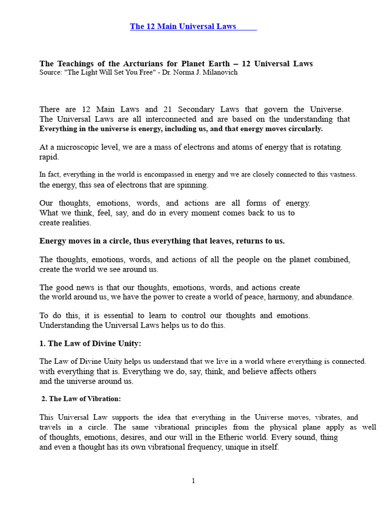 12 Universal Laws Explained | PDF | Universe | Yin And Yang