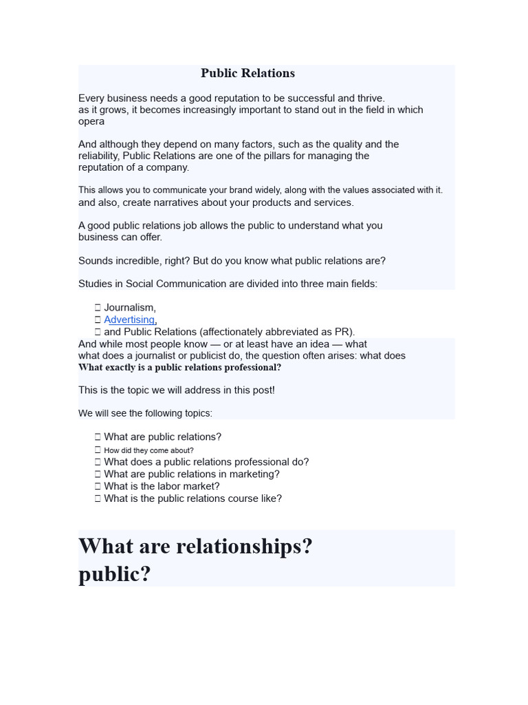 Introduction to Public Relations | PDF | Public Relations | Communication